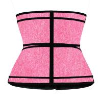China Snow Pink 2XS Neoprene Waist Trainer Double Velcro Waist Cincher for sale