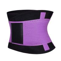 China Custom Purple Solid Waist Trainer Corset Neoprene Sweat Belt For Fat Loss for sale