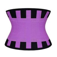 China Custom Purple Solid Waist Trainer Corset Neoprene Sweat Belt For Fat Loss for sale