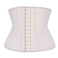 China White Short Torso Waist Trainer 9 Boned Latex Steel Boned Waist Training Corset for sale