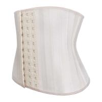 China White Short Torso Waist Trainer 9 Boned Latex Steel Boned Waist Training Corset for sale