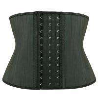 China Stomach Trimmer Belt Short Torso Waist Trainer 25 Steel Boned Corset 3 Rows Hook for sale