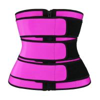China Pink 3 Rows Hook 6XL 3 Belts Waist Trainer Posture Corrector Eye Closure for sale