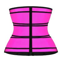 China Pink 3 Rows Hook 6XL 3 Belts Waist Trainer Posture Corrector Eye Closure for sale