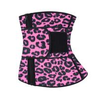 China Leopard Pink Latex Zipper Plus Size Waist Cincher For Weight Loss for sale