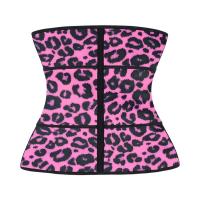 China Leopard Pink Latex Zipper Plus Size Waist Cincher For Weight Loss for sale