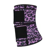 China Purple Leopard Latex Zipper Waist Trainer Double Strap Plus Size Underbust Corset for sale