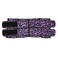 China Purple Leopard Latex Zipper Waist Trainer Double Strap Plus Size Underbust Corset for sale