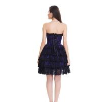 China Grey 9 Bones Floral Lace Bustier And Corset Dress With Zipper for sale