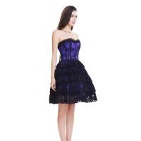 China Breathable Purple Black 2XL Bodycon Corset Mini Dress With Zipper for sale