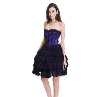 China Breathable Purple Black 2XL Bodycon Corset Mini Dress With Zipper for sale
