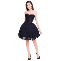 China Women'S Lacing Corset Top Satin Floral Boned Overbust Body Shaper Bustier Dress for sale