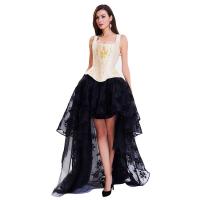 China Flower Printed Vintage Bustier And Corset Yellow Vest For Women for sale