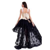 China Flower Printed Vintage Bustier And Corset Yellow Vest For Women for sale