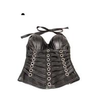 China NANBIN XXL 3 Hooks Black Leather Underbust Corset Plus Size for sale
