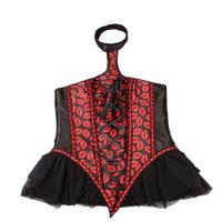 China Polyester S Halter Bustier Dress Red And Black Bustier And Corset for sale