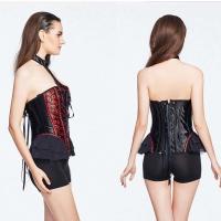 China Polyester S Halter Bustier Dress Red And Black Bustier And Corset for sale