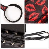 China Polyester S Halter Bustier Dress Red And Black Bustier And Corset for sale