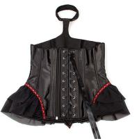 China Polyester S Halter Bustier Dress Red And Black Bustier And Corset for sale