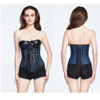 China 2XL Blue Overbust Steel Bone Bustier And Corset For Weight Loss for sale