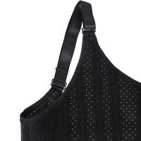 China Breathable Hollow Waist Trainer Vest Black With Adjustable Strap 25 Steel Bones MH1879 for sale