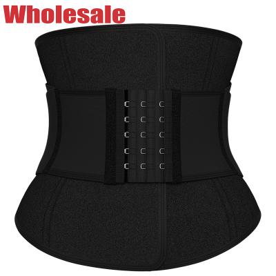 China Black Waist Trimmer Sweat Belt Neoprene With Hooks Everyday Wear MHW100328B for sale