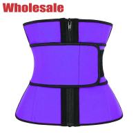 China OEM Purple Single Belt Latex Hourglass Waist Trainer With Zipper for sale