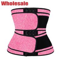 China Snow Pink 2XS Neoprene Waist Trainer Double Velcro Waist Cincher for sale