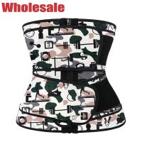 China YKK Zipper Neoprene Waist Trainer Camouflage Waist Thinning Corset for sale