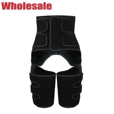 China Black Velcro Belt Waist Thigh Trimmer High Waist Compression Thigh Trimmer for sale