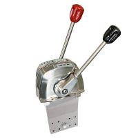 China Marine Morse Throttle Controls Twin Lever Handle Throttle Head for sale