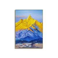 China Custom Handpainted Golden Mountain Modern Abstract Thick Texture Canvas 3d Relief Painting with Various Print Method for sale