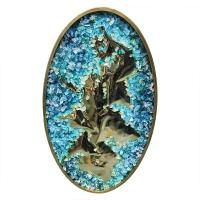China Round Abstract 3D Metal Art Painting Handmade Ink Paintings Wall Arts With Frame for sale