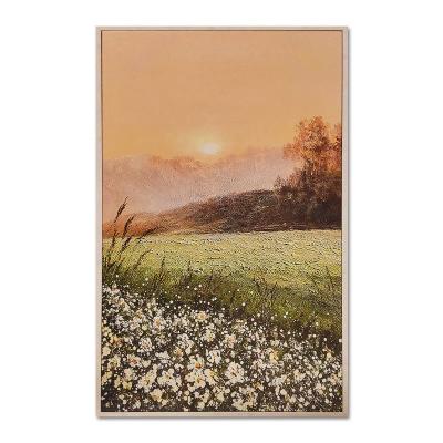 China Colorful Thick Texture Country Field Landscape Painting Pure Hand-painted Artwork for Home Hotel Coffee Bars and Office for sale
