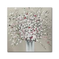 China Modern Texture Hand Painted Oil Painting Colorful Flower Canvas Wall Art For Living Room for sale