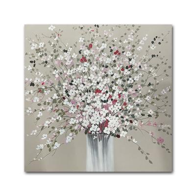 China Modern Texture Hand Painted Oil Painting Colorful Flower Canvas Wall Art For Living Room for sale