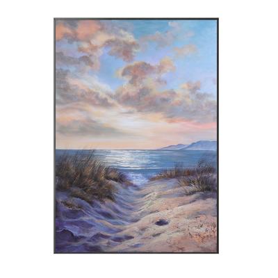 China Modern Textured Canvas Oil Painting Hand Painted Seascape Art for Wall Hanging Decor for sale