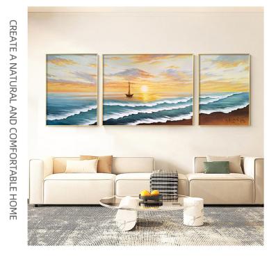 China Modern Seascape Landscape Hand Painted Art Oil Paintings Canvas for Colorful Textured Home Decor 6 Color Print Method for sale