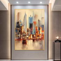 China Modern Abstract Hand Painted Oil Painting on Canvas - Customized Size Wall Art with Eco-friendly Acrylics for sale