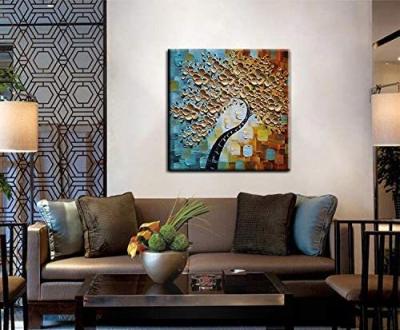 China Impressionist Blossoming Almond Tree Hand Painted Oil Painting Customized Size Wall Art for Home Decor for sale