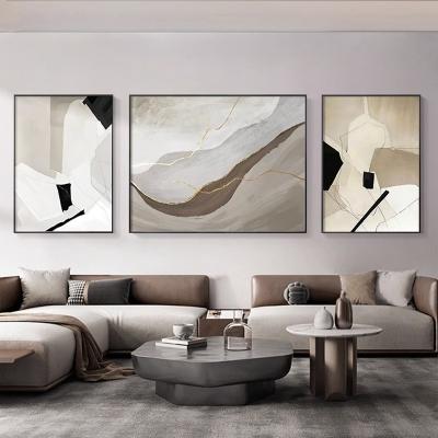 China Modern Abstract Style Hand Painted Oil Painting on Canvas with Hand Applied Gold Leaf - Customized Size Wall Hanging Decoration for sale