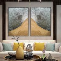 China MJSP Luxury Modern Hand Painted Oil Painting with 3D Relief Matte Texture Abstract Landscape Canvas Wall Art Customizable Size for sale