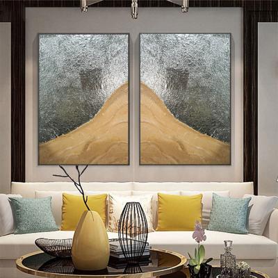 China MJSP Luxury Modern Hand Painted Oil Painting with 3D Relief Matte Texture Abstract Landscape Canvas Wall Art Customizable Size for sale