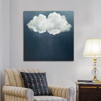 China Modern Abstract Style Hand Painted Oil Painting Nature-Inspired Cloud Canvas Wall Art Customized Size for sale
