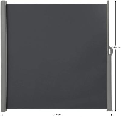 China Side Awning, Full Aluminium Frame, 160x300 cM, Dark Grey, Side Canopies for sale