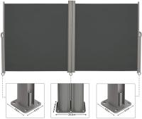 China Side Awning, Full Aluminium Frame, 160x600 CM, Dark Grey, For Garden for sale