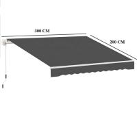 China Retractable Awning, Polyester, Dark Grey, 300 X 200 Cm For Balcony Window for sale