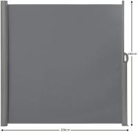 China Side Awning, Full Aluminium Frame, 160x300 CM, Light Grey, Side Canopies, For Garden Backyark for sale
