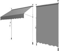 China Clamp Awning 250 X 130 CM, Light Grey, Patio Canopy Sun Protection, Height for sale