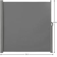 China Side Awning, Full Aluminium Frame, 1.6x3M, Light Grey, Polyester, For Garden Backyark for sale